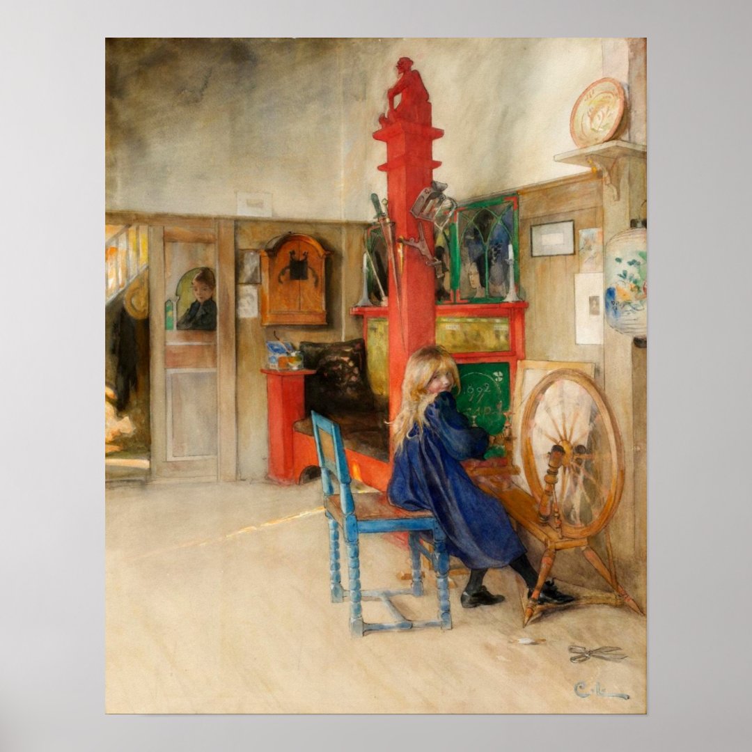 Carl Larsson: Spinning Wheel Poster | Zazzle