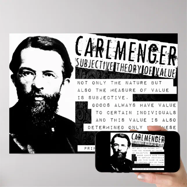 Carl Menger Austrian School Libertarian Free Marke Poster | Zazzle