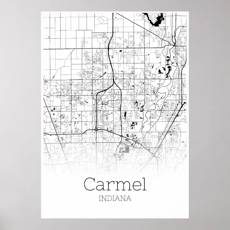 Carmel Map - Indiana - City Map Poster | Zazzle