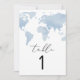 CARMEN Adventure Travel Blue Map Table Number Card | Zazzle