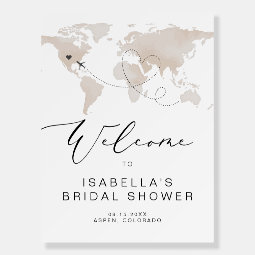 CARMEN Travel Themed Bridal Shower Welcome Sign | Zazzle