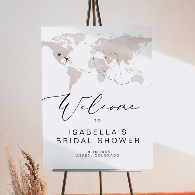 CARMEN Travel Themed Bridal Shower Welcome Sign | Zazzle