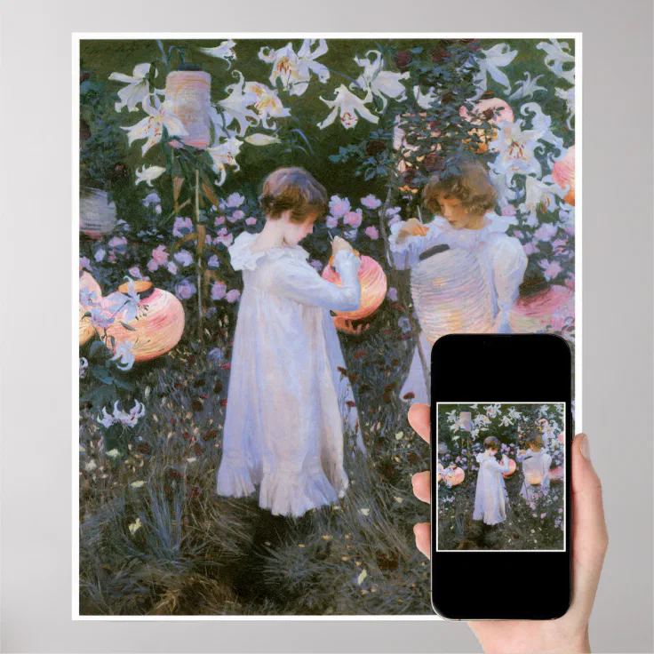 Carnation, Lily, Lily, Rose, John Singer Sargent Poster | Zazzle