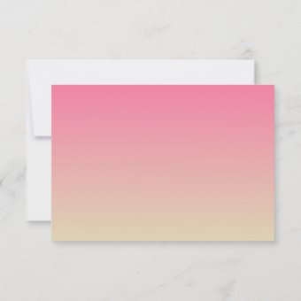 Carnation Pink Gradient Sunset Wedding RSVP Card | Zazzle