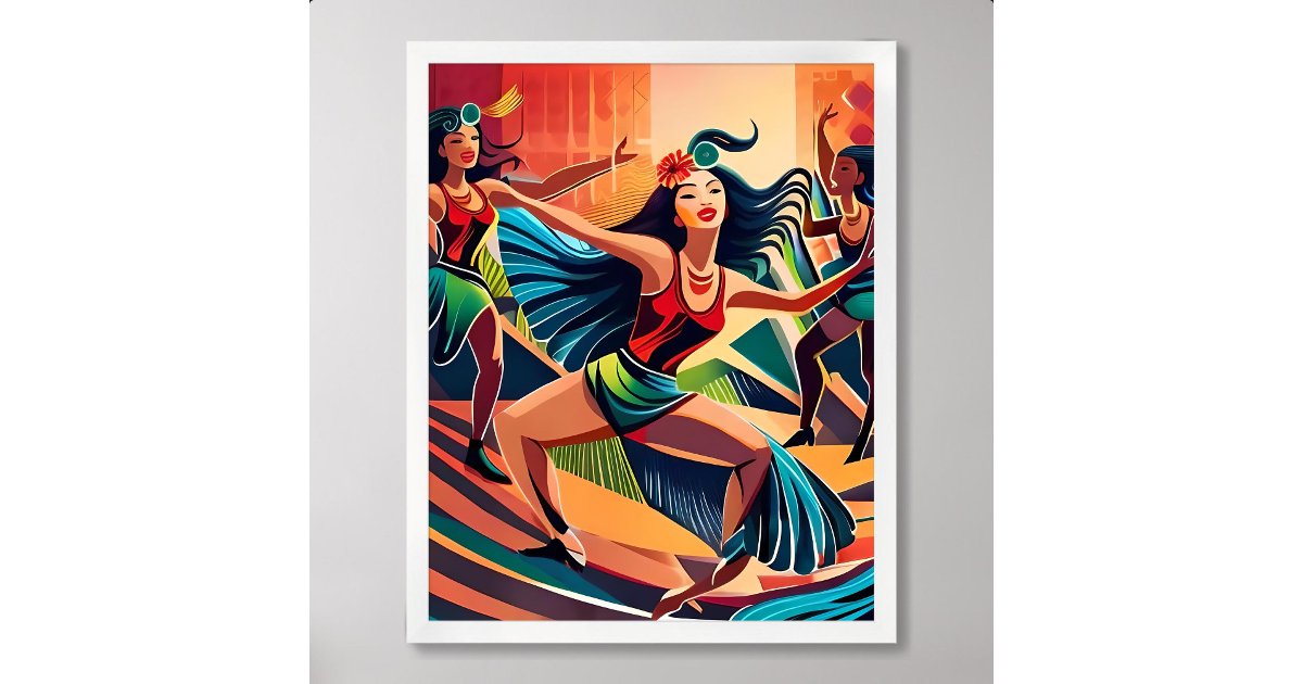 Carnaval Painting: Dance Celebrate in Rio Streets Poster | Zazzle