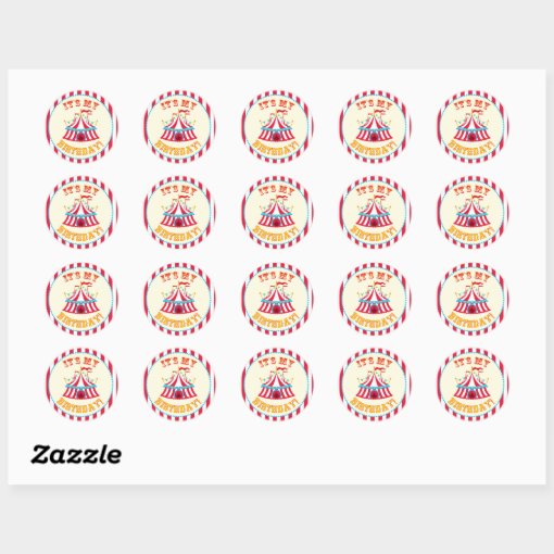 Carnival and Circus Party Classic Round Sticker | Zazzle