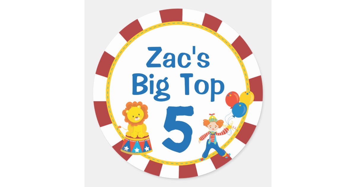 Carnival Birthday Stickers Circus Party Stickers | Zazzle