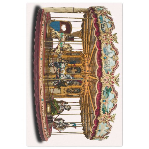 Carnival Carousel Illustration 20x30 Decoupage Tissue Paper | Zazzle