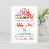 Carnival Circus Fair Show Party Kid Birthday Invitation | Zazzle