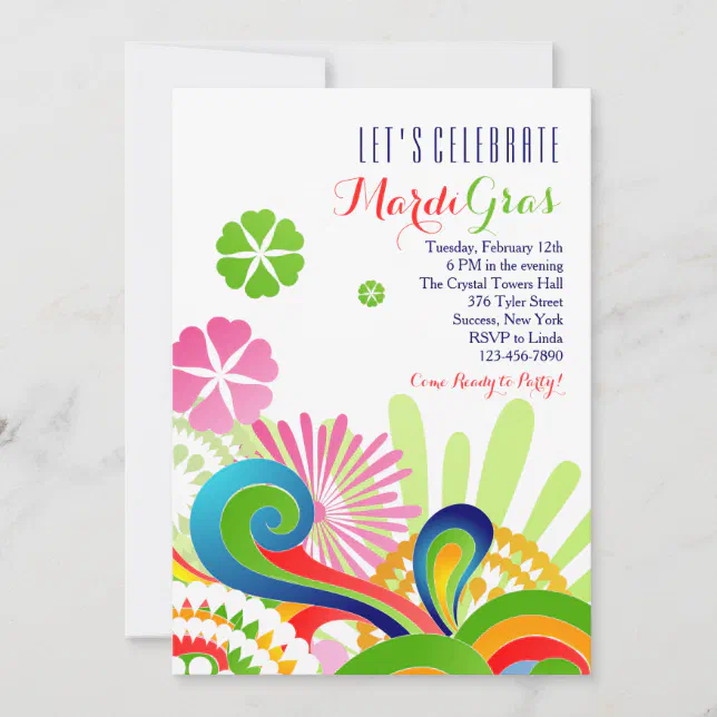 Carnival Colors Invitation | Zazzle