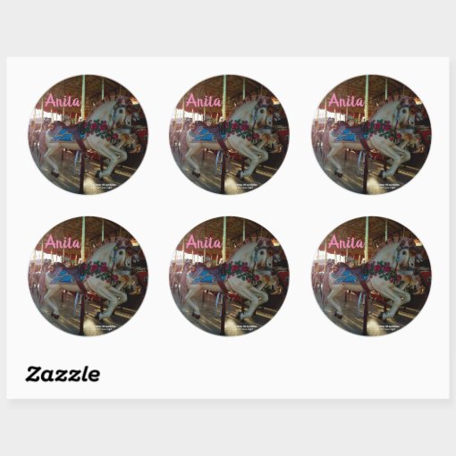 Carnival Fair Carousel Merry-Go-Roung Horse Classic Round Sticker | Zazzle