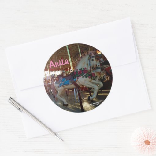 Carnival Fair Carousel Merry-Go-Roung Horse Classic Round Sticker | Zazzle