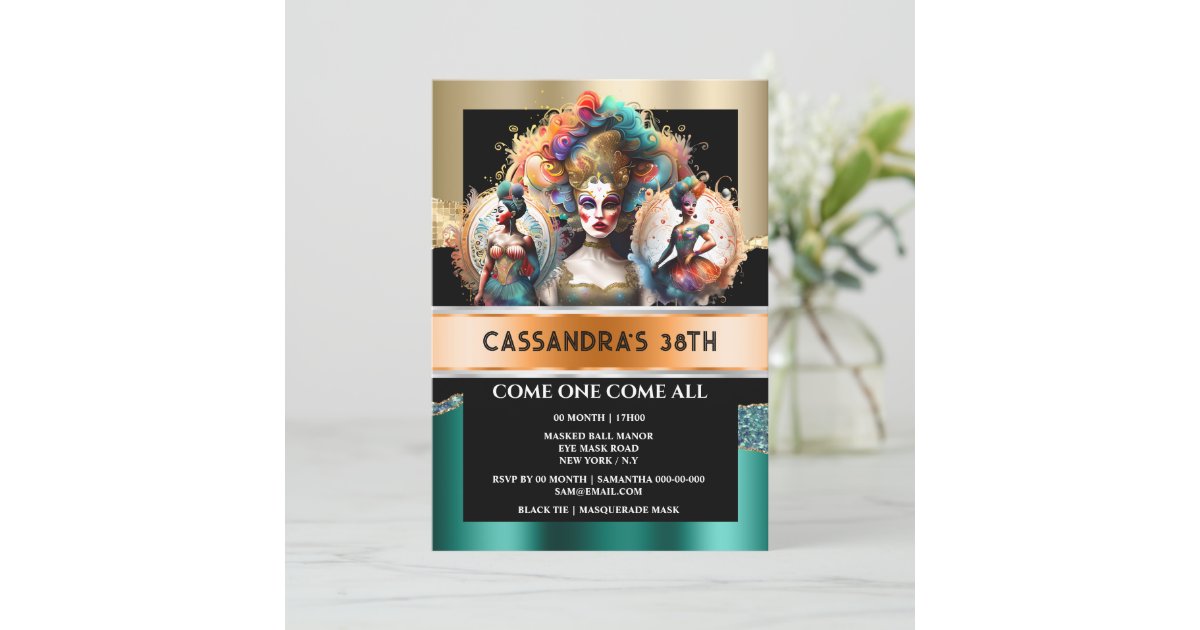 Carnival festival showgirls parade drag queens invitation | Zazzle