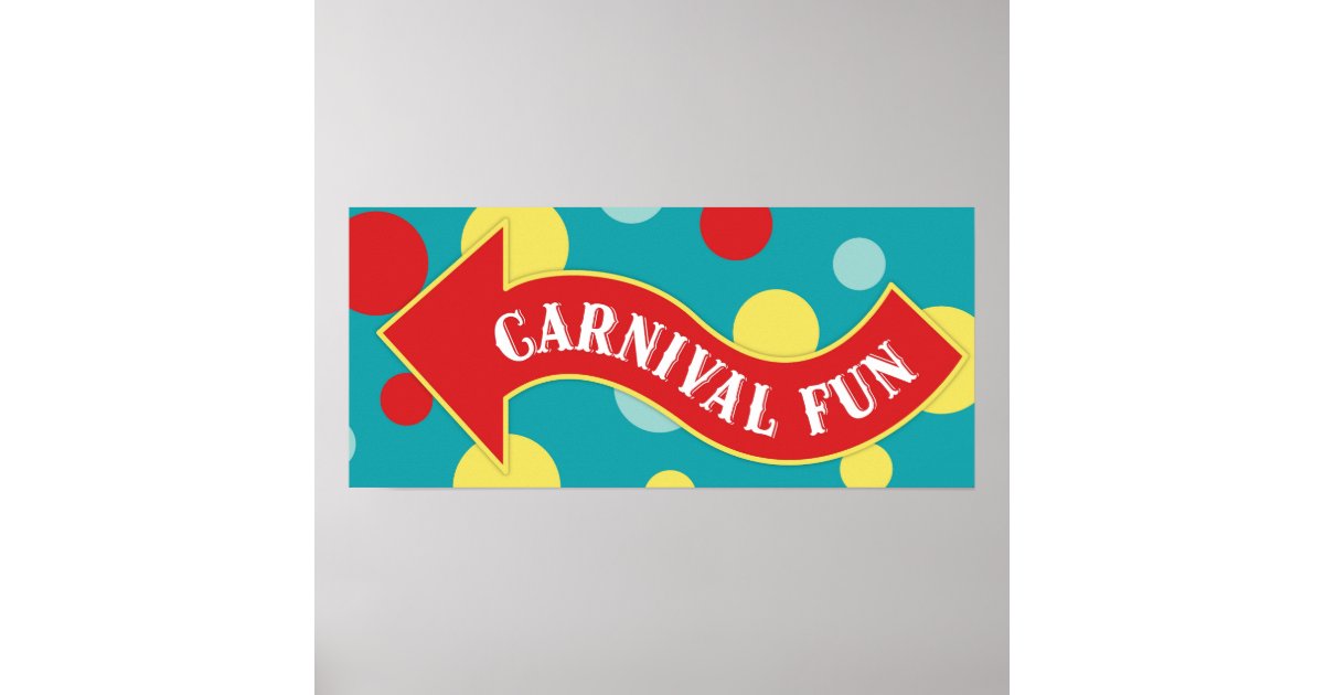 Carnival Fun Arrow Sign Carnival Circus Birthday L | Zazzle