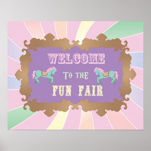 Carnival - Funfair -Pastel - Birthday - Sign | Zazzle