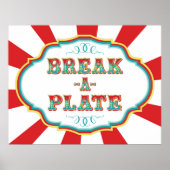 Carnival Game Sign Break a Plate | Zazzle