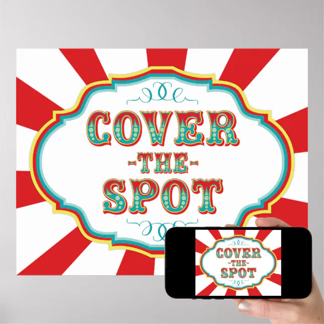 Carnival Game Sign Cover the Spot | Zazzle