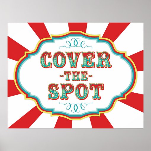 Carnival Game Sign Cover the Spot | Zazzle