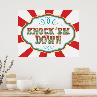 Carnival Game Sign Knock'em Down | Zazzle