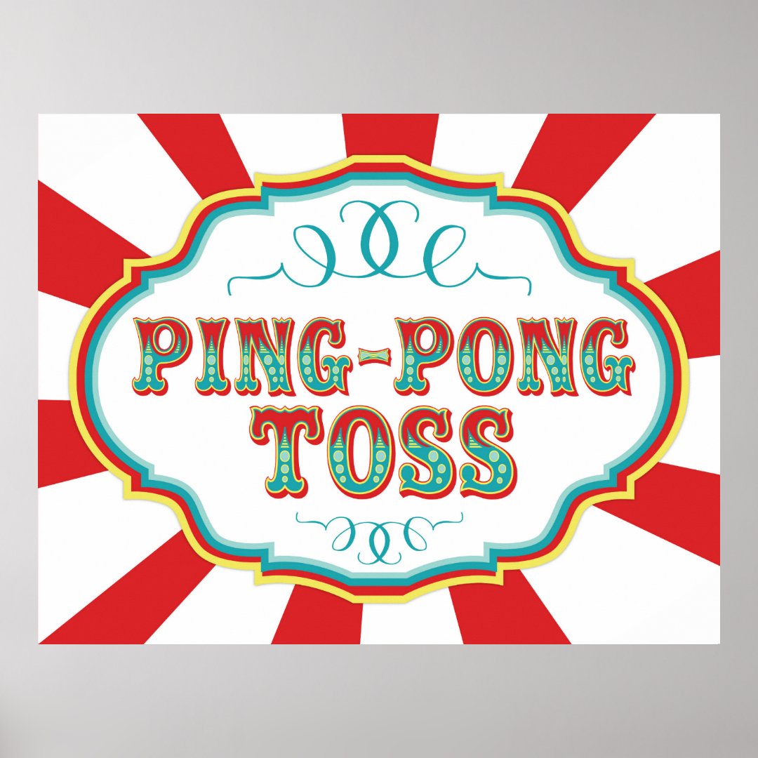 Carnival Game Sign Ping Pong Toss | Zazzle