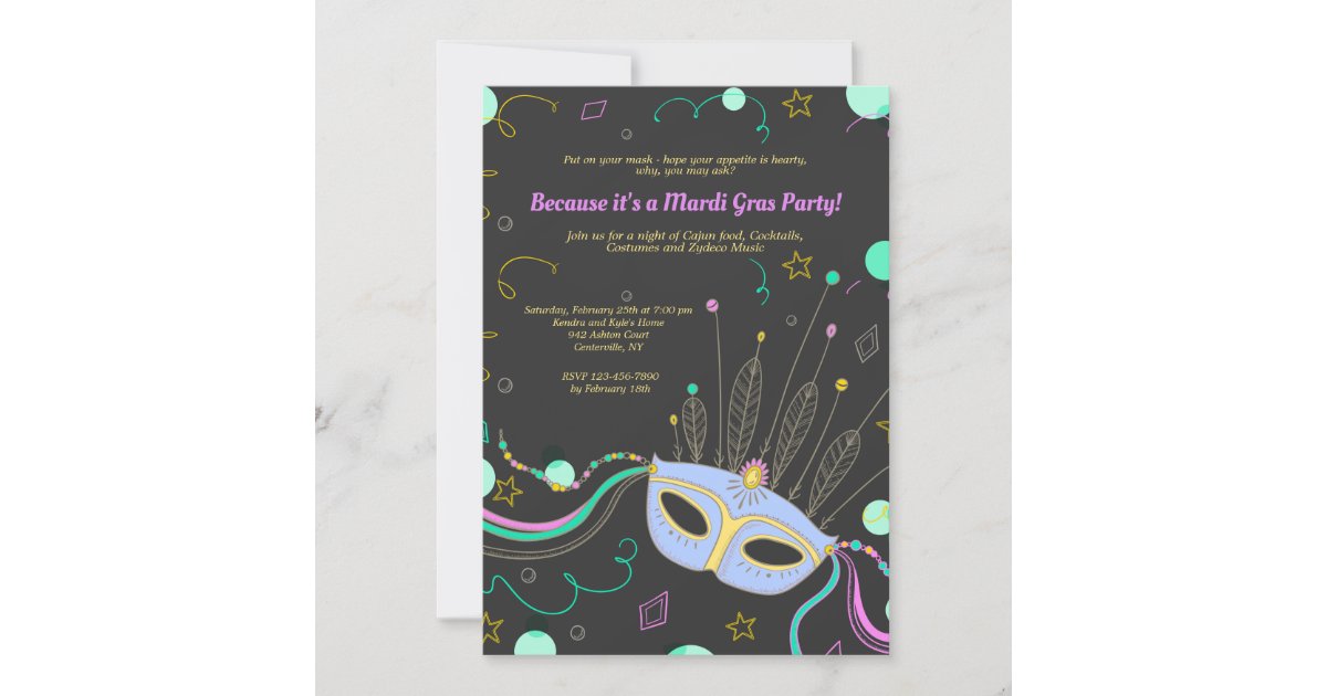 Carnival Mask Invitation | Zazzle