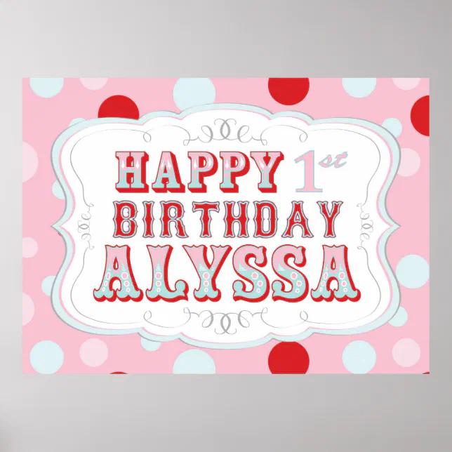 Carnival or Circus Birthday Banner for Alyssa Poster | Zazzle