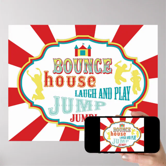 Carnival or Circus Bounce House Sign | Zazzle