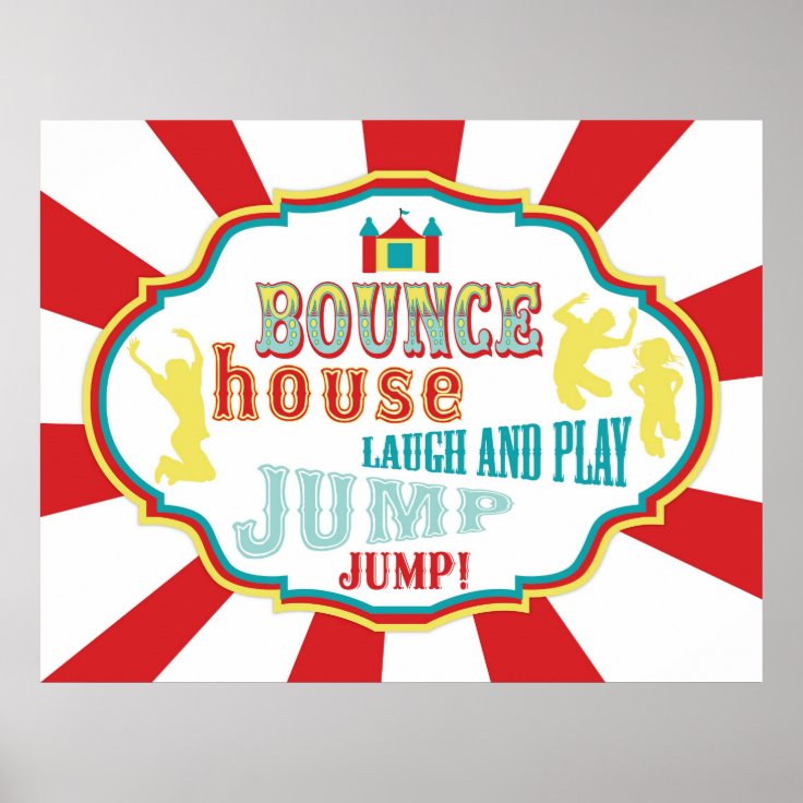 Carnival or Circus Bounce House Sign | Zazzle