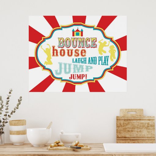 Carnival or Circus Bounce House Sign | Zazzle