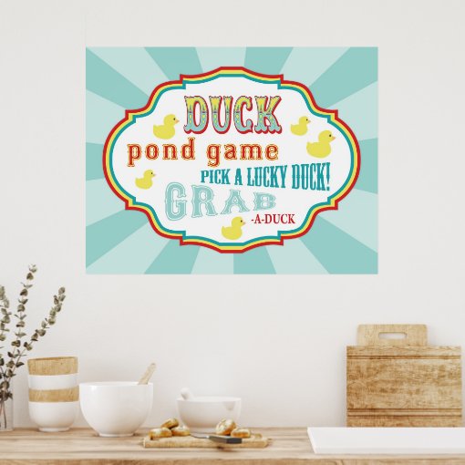 Carnival or Circus Duck Pond Game Sign | Zazzle