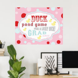 Carnival or Circus Duck Pond Game Sign | Zazzle