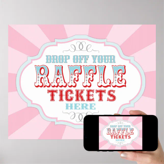 Carnival or Circus Raffle Ticket Booth Sign | Zazzle