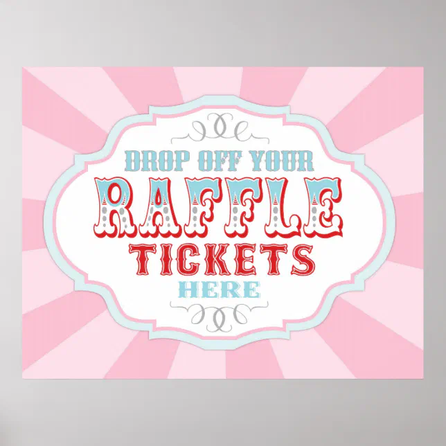 Carnival or Circus Raffle Ticket Booth Sign | Zazzle