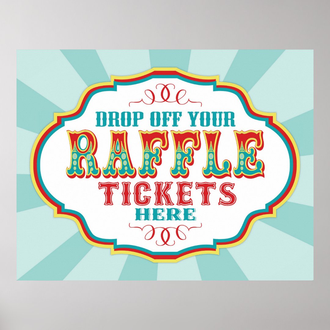Carnival or Circus Raffle Ticket Booth Sign | Zazzle