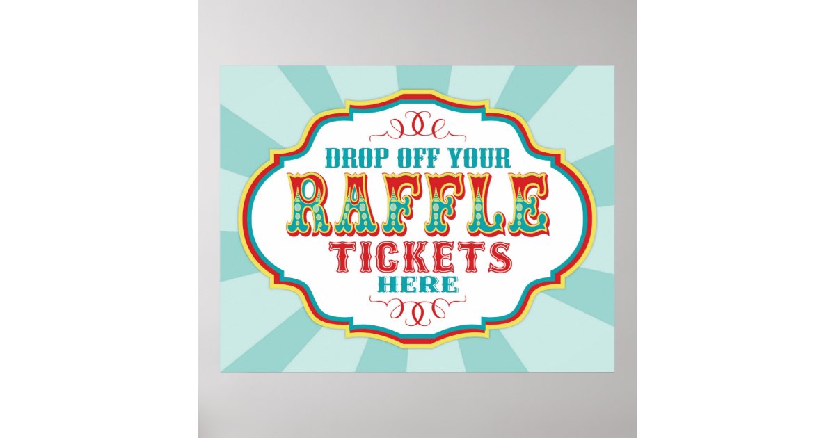 Carnival or Circus Raffle Ticket Booth Sign | Zazzle