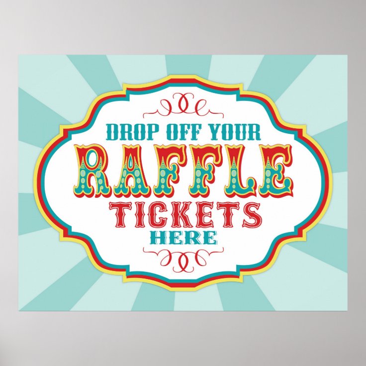 Carnival or Circus Raffle Ticket Booth Sign | Zazzle