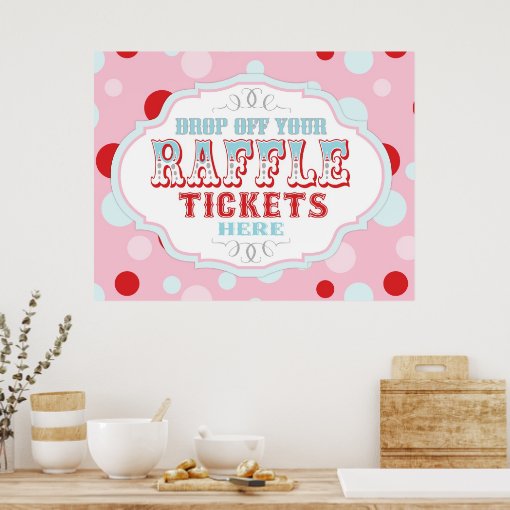 Carnival or Circus Raffle Ticket Booth Sign | Zazzle