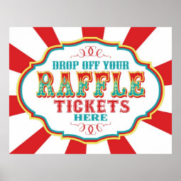 Carnival or Circus Raffle Ticket Sign | Zazzle