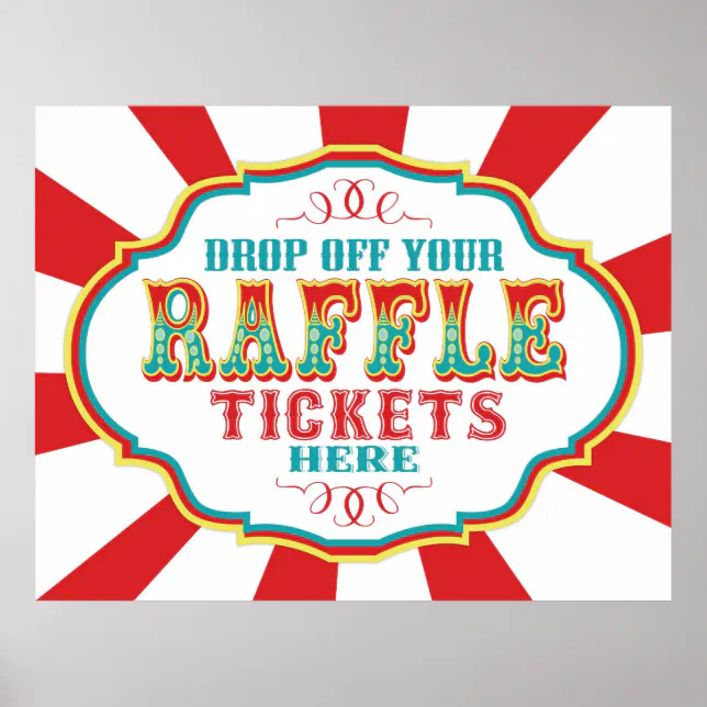 Carnival or Circus Raffle Ticket Sign | Zazzle