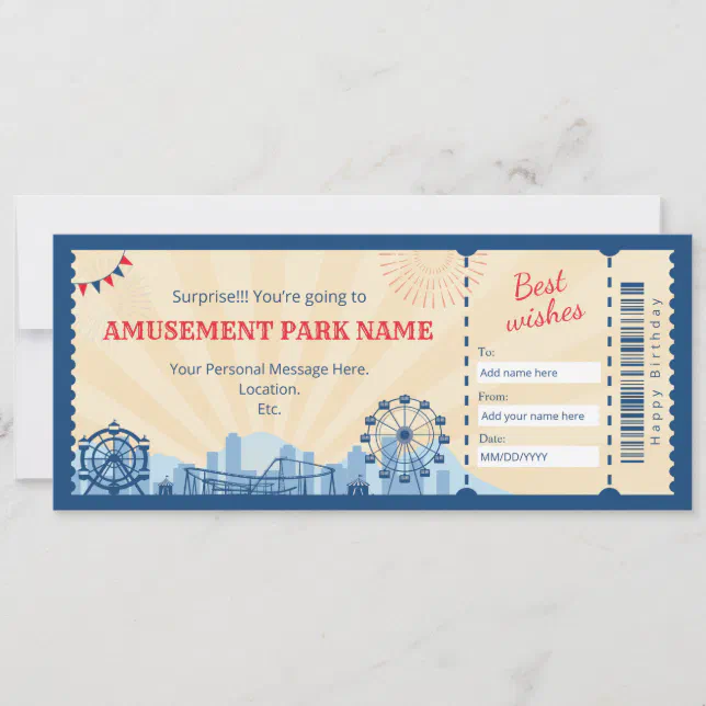 Carnival park Gift Certificate Invitation | Zazzle