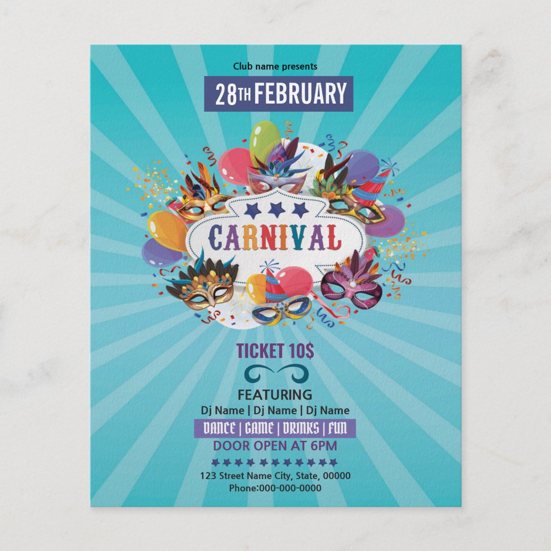 Carnival Party Flyer | Zazzle