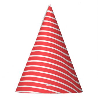 Carnival Red Diagonal Stripe Birthday Party Hat | Zazzle