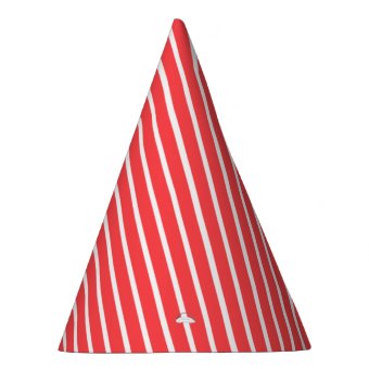 Carnival Red Diagonal Stripe Birthday Party Hat | Zazzle