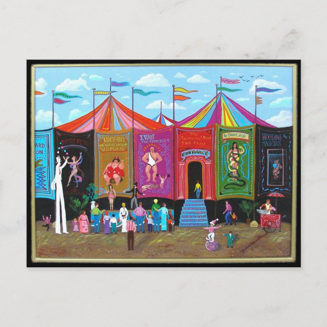 Carnival Sideshow Postcard | Zazzle