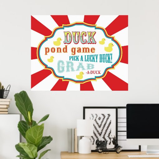 Carnival Sign Duck Pond Game | Zazzle