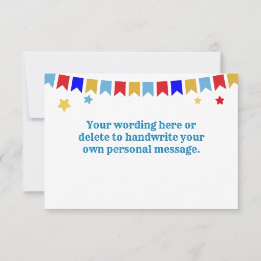 Carnival Theme Party Flat Thank You Card | Zazzle