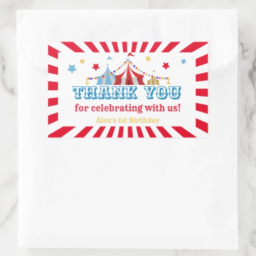 Carnival Theme Party Rectangular Sticker | Zazzle