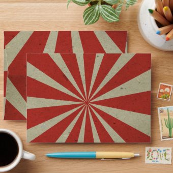 carnival vintage red lines envelopes | Zazzle