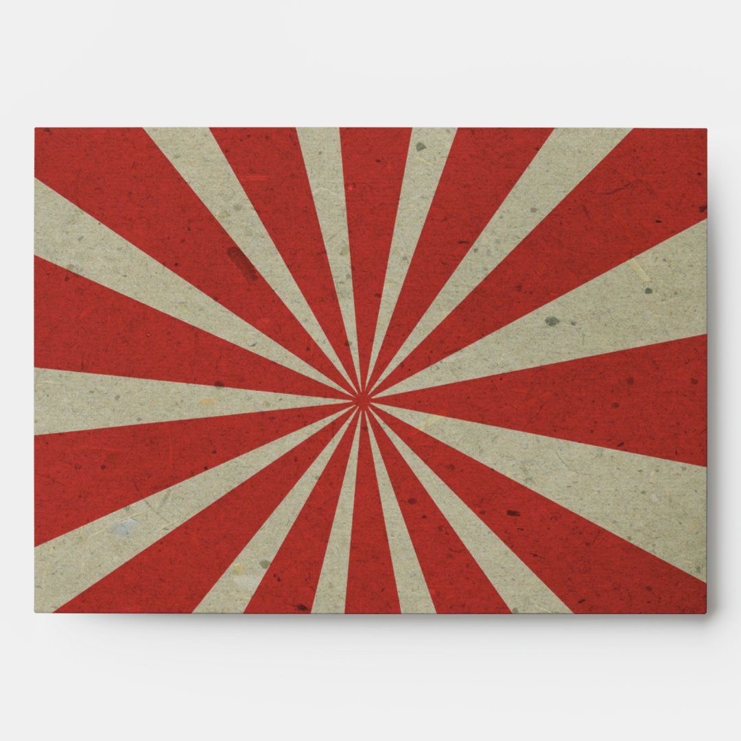 carnival vintage red lines envelopes | Zazzle