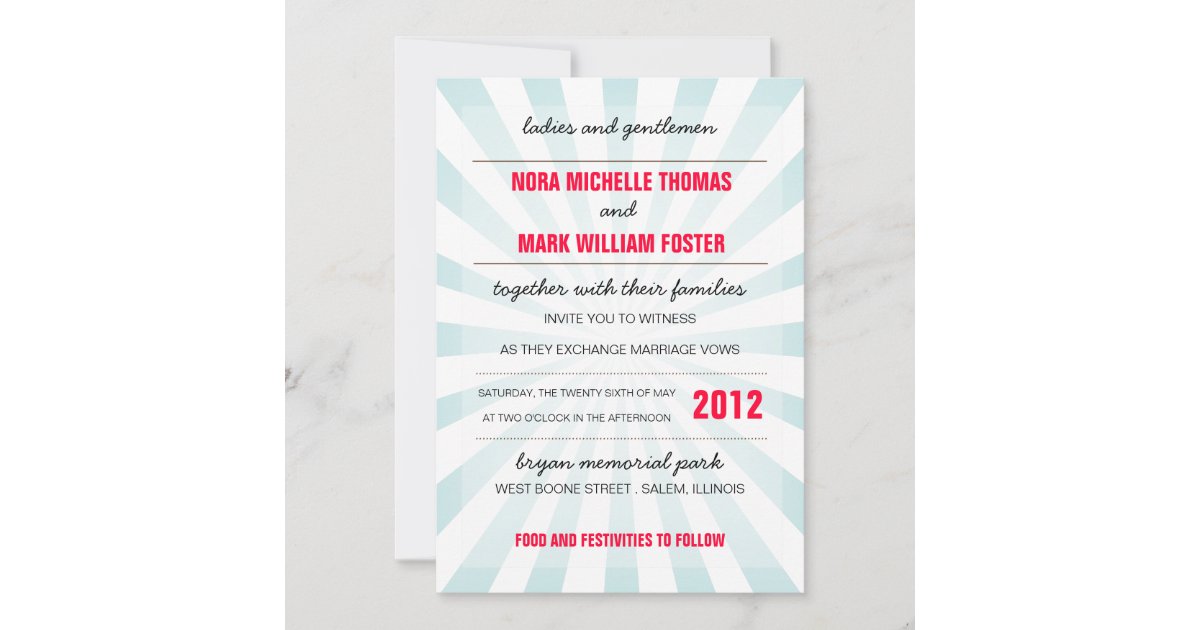 Carnival Wedding Invitation | Zazzle